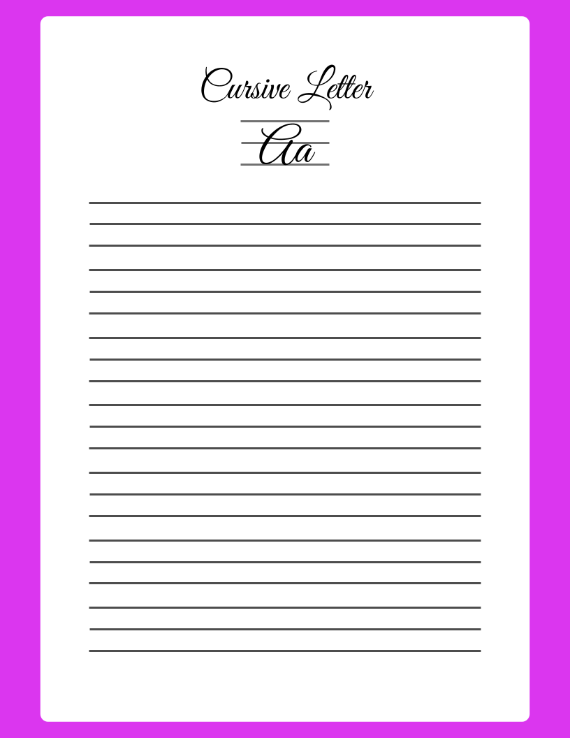 Cursive Alphabet Letter Worksheets - Tide Wind Academy Homeschool