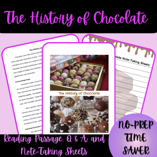High School The History of Chocolate Reading Passage
