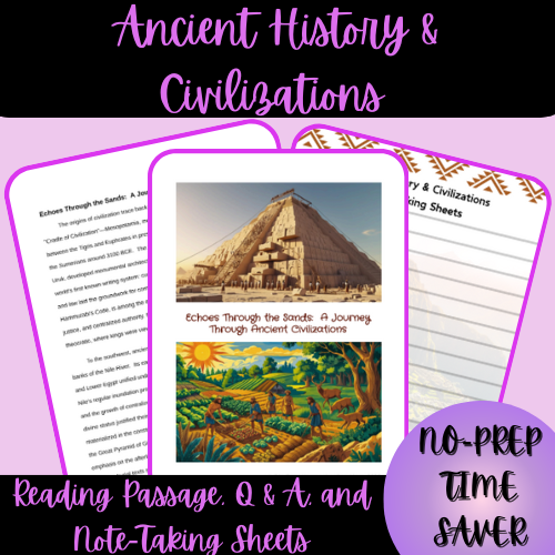 Ancient History and Civilizations Reading Passage, Q & A, and Note ...