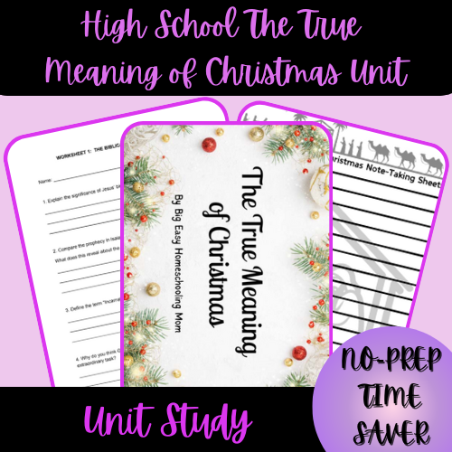 High School The True Meaning of Christmas Unit